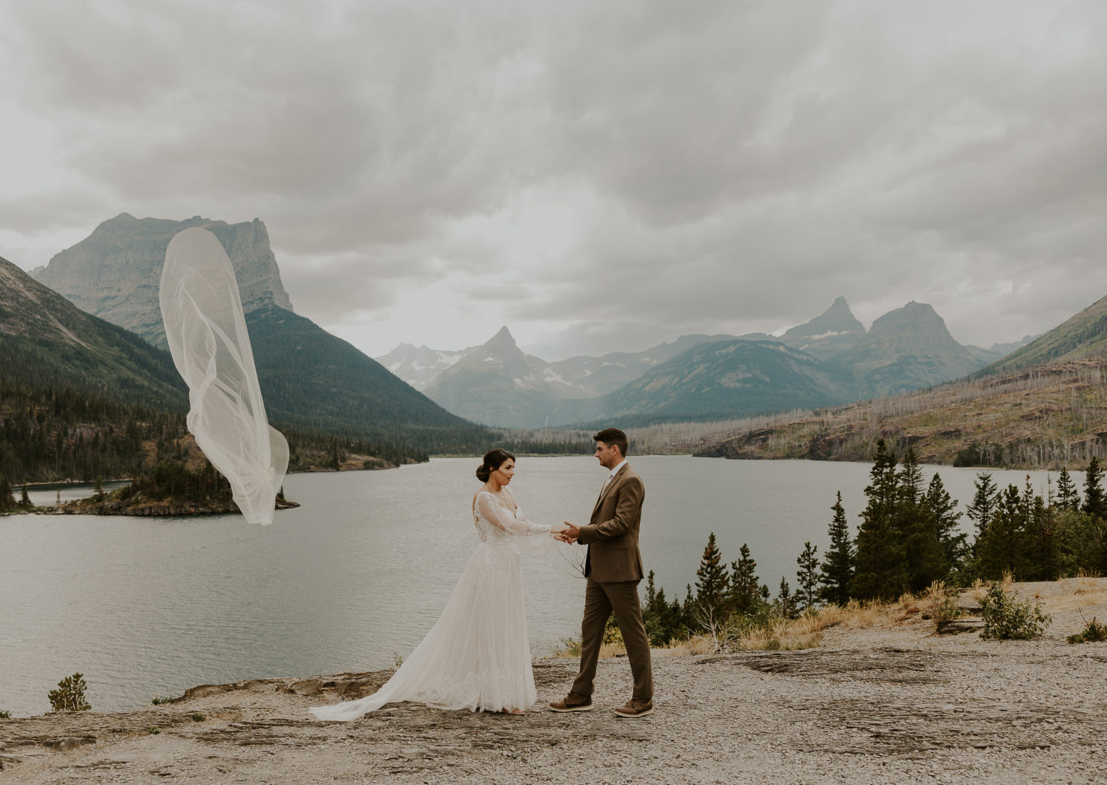 Sun Point Elopement Ceremony in Glacier National Park - Haley J Photo