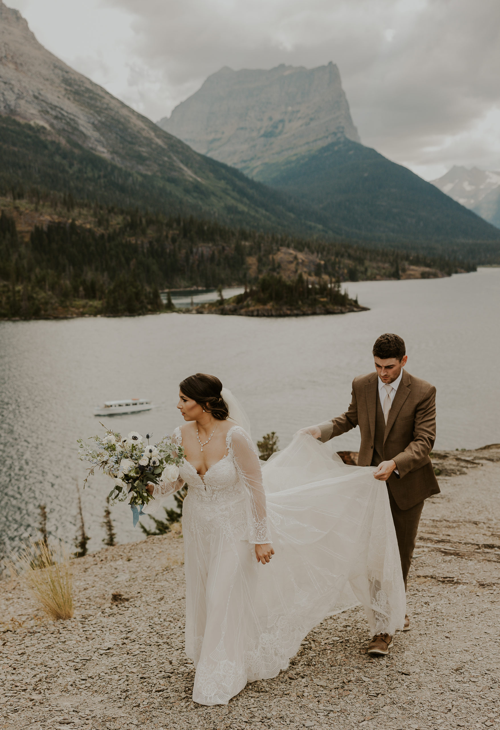 Sun Point Elopement Ceremony in Glacier National Park - Haley J Photo