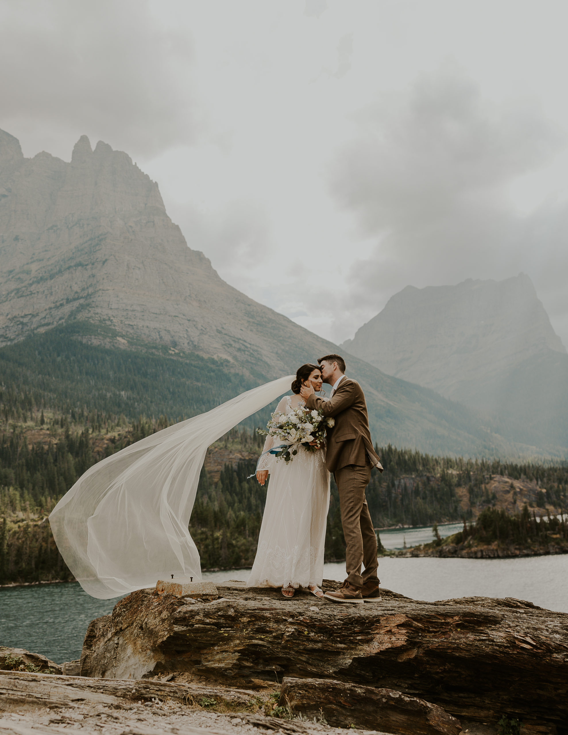 Sun Point Elopement Ceremony in Glacier National Park - Haley J Photo