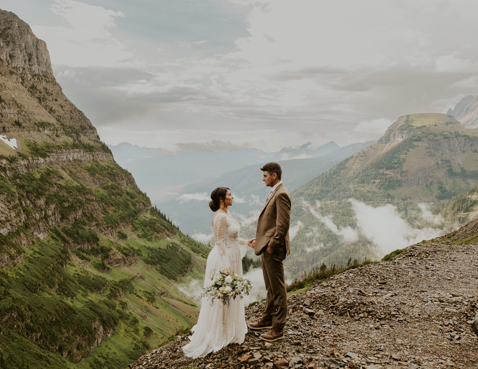 Sun Point Elopement Ceremony in Glacier National Park - Haley J Photo