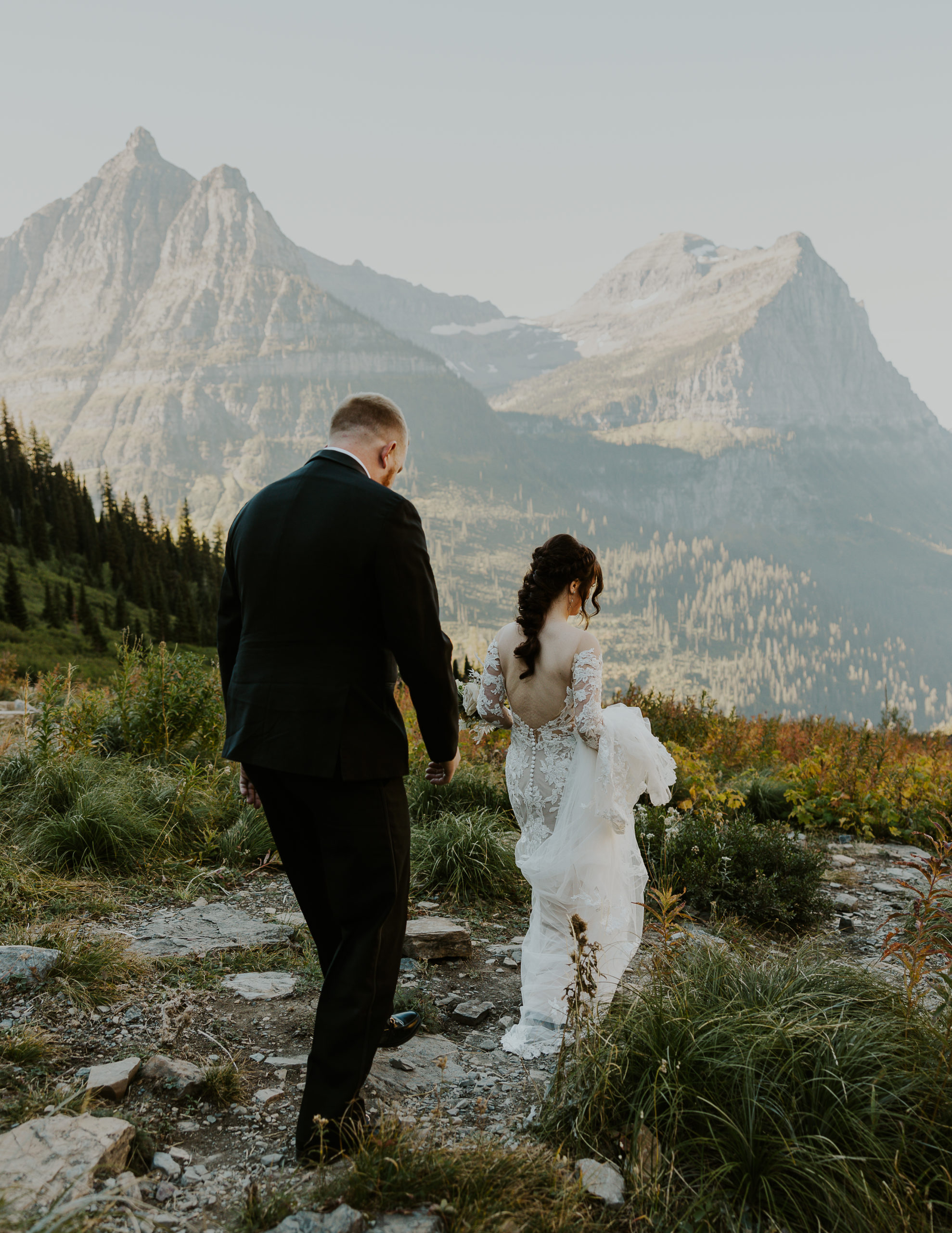 Sun Point Elopement Ceremony in Glacier National Park - Haley J Photo